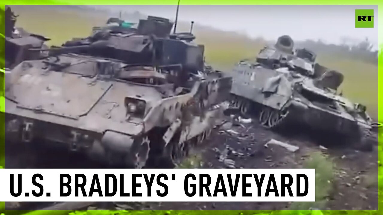 Russian soldiers show off ‘graveyard’ of U.S. Bradleys