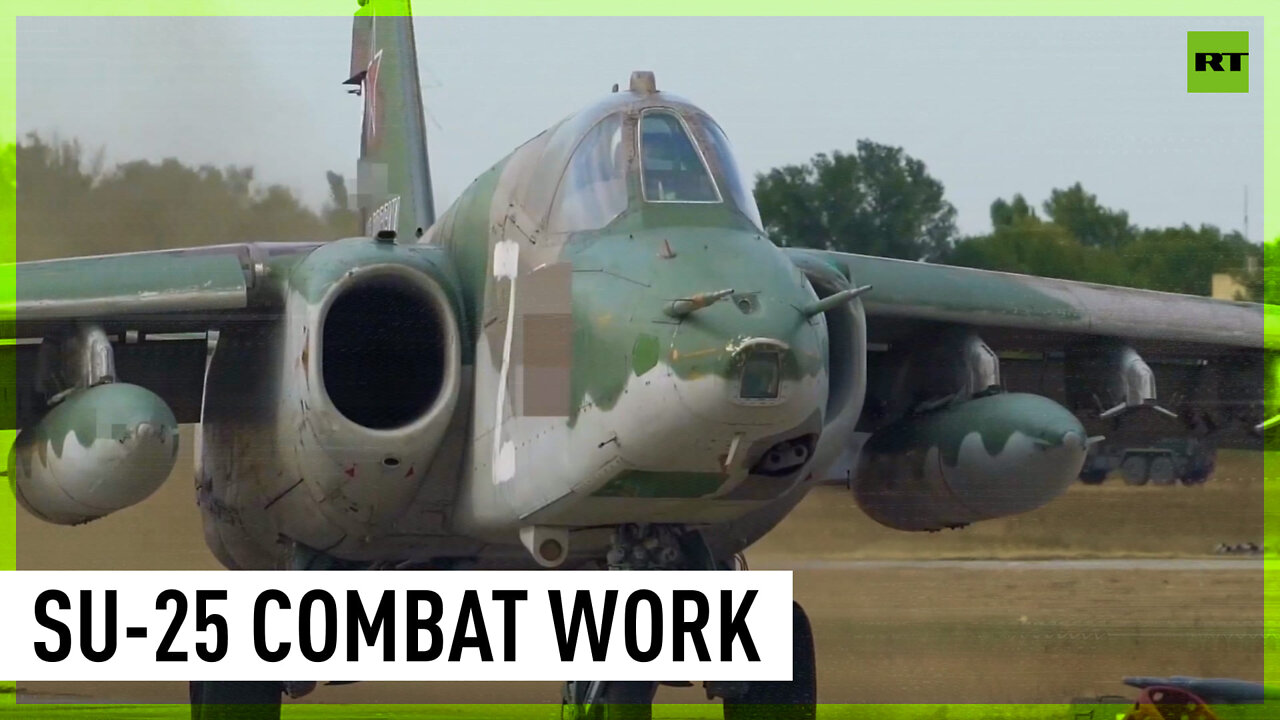 Russian Su-25 aircraft strike military targets