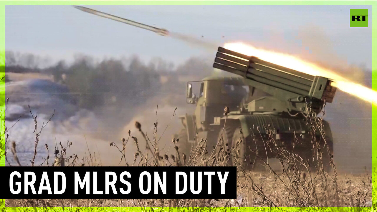 Russia’s ‘Grad’ rocket launcher performs salvo fire amid ongoing ...