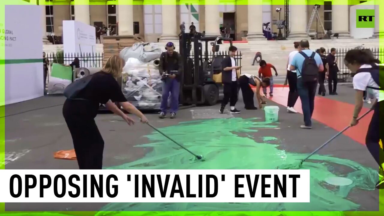 Eco-activists splash green paint in protest against Paris 'Greenwashing ...