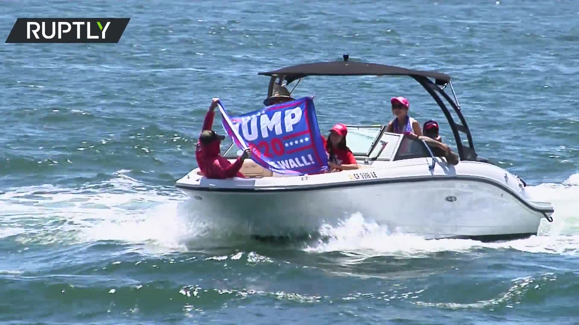 Trump’s 75th birthday marked by his supporters at Trumparilla boat ...