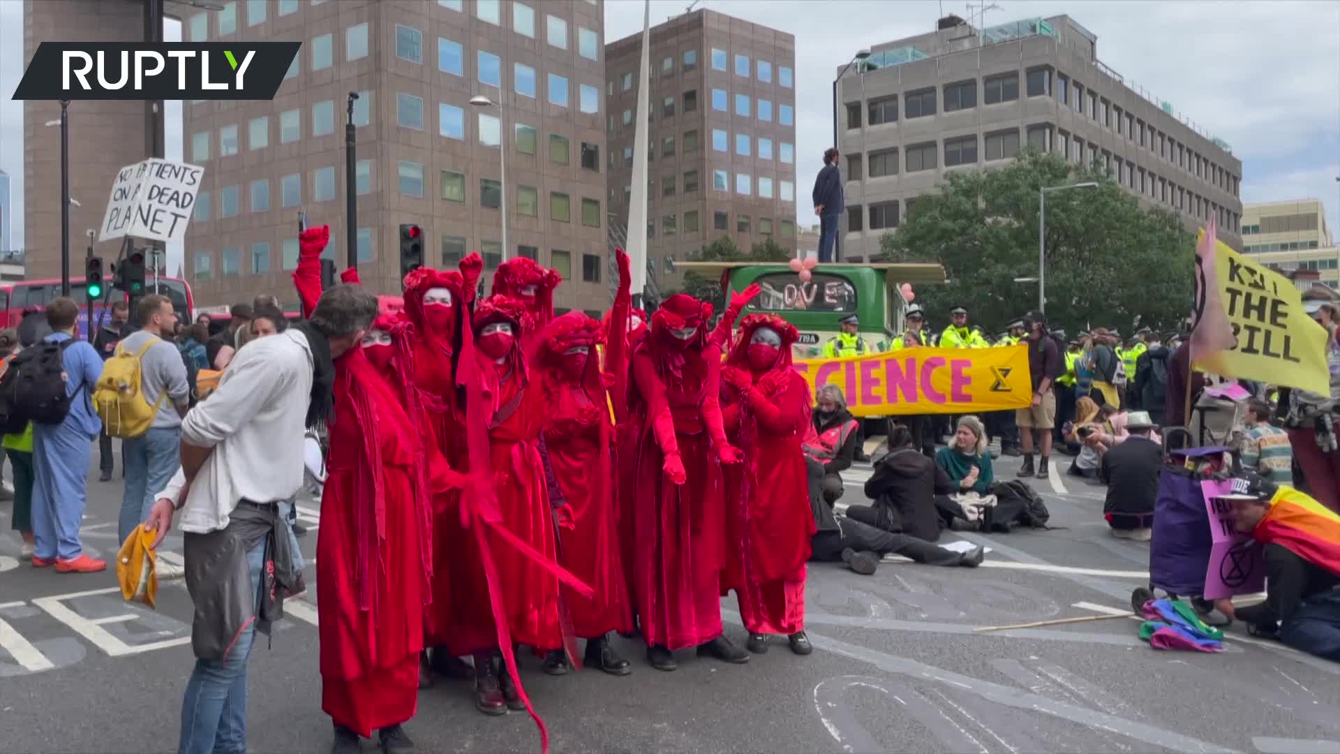 XR activists block south end of London Bridge